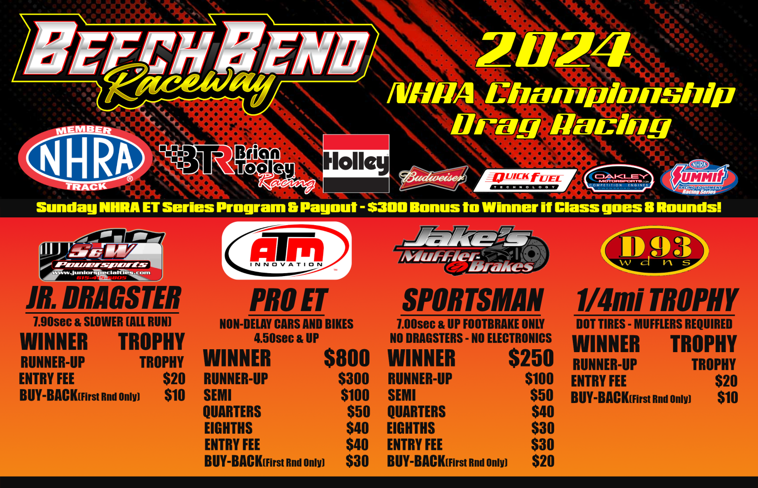 SUPER Sunday NHRA Summit ET Series Racing - Beech Bend Park
